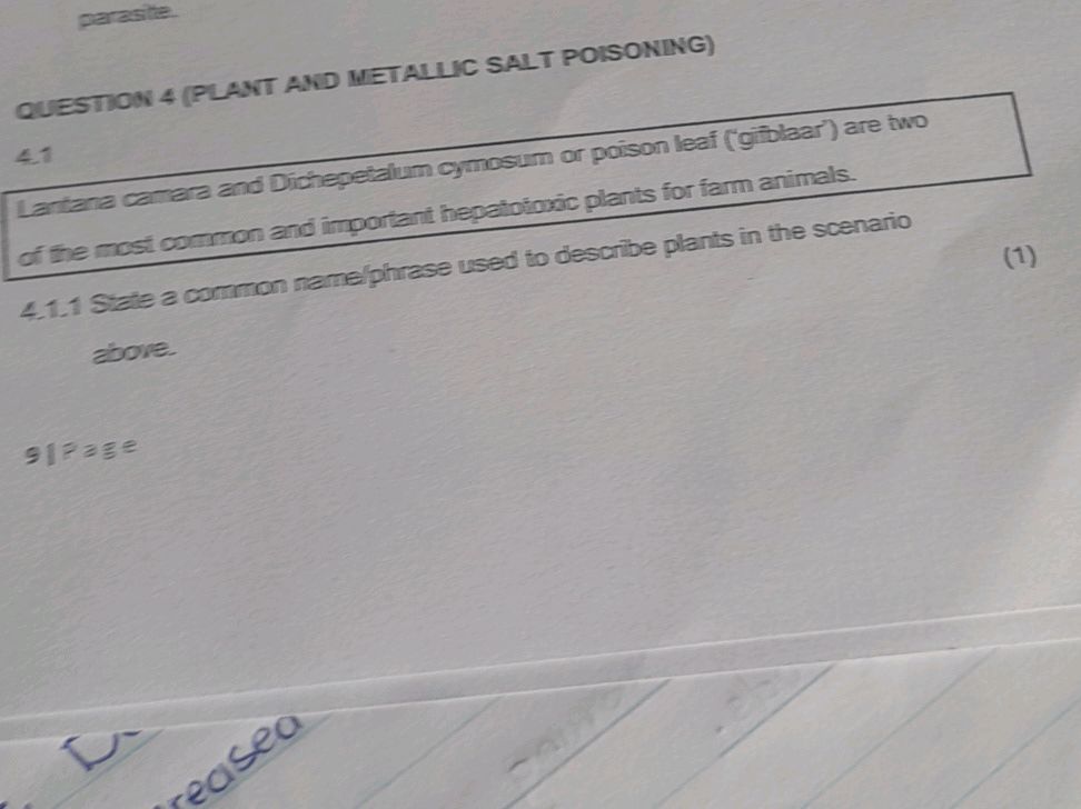4. QUESTION 4 (PLANT AND METALLIC SALT | StudyX