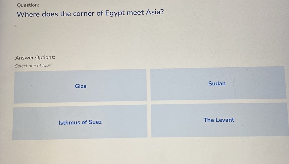 Question: Where does the corner of Egypt | StudyX