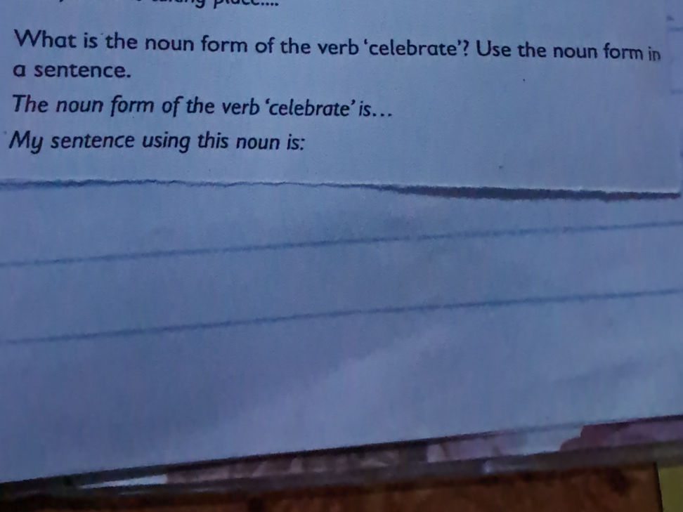 What is the noun form of the verb | StudyX