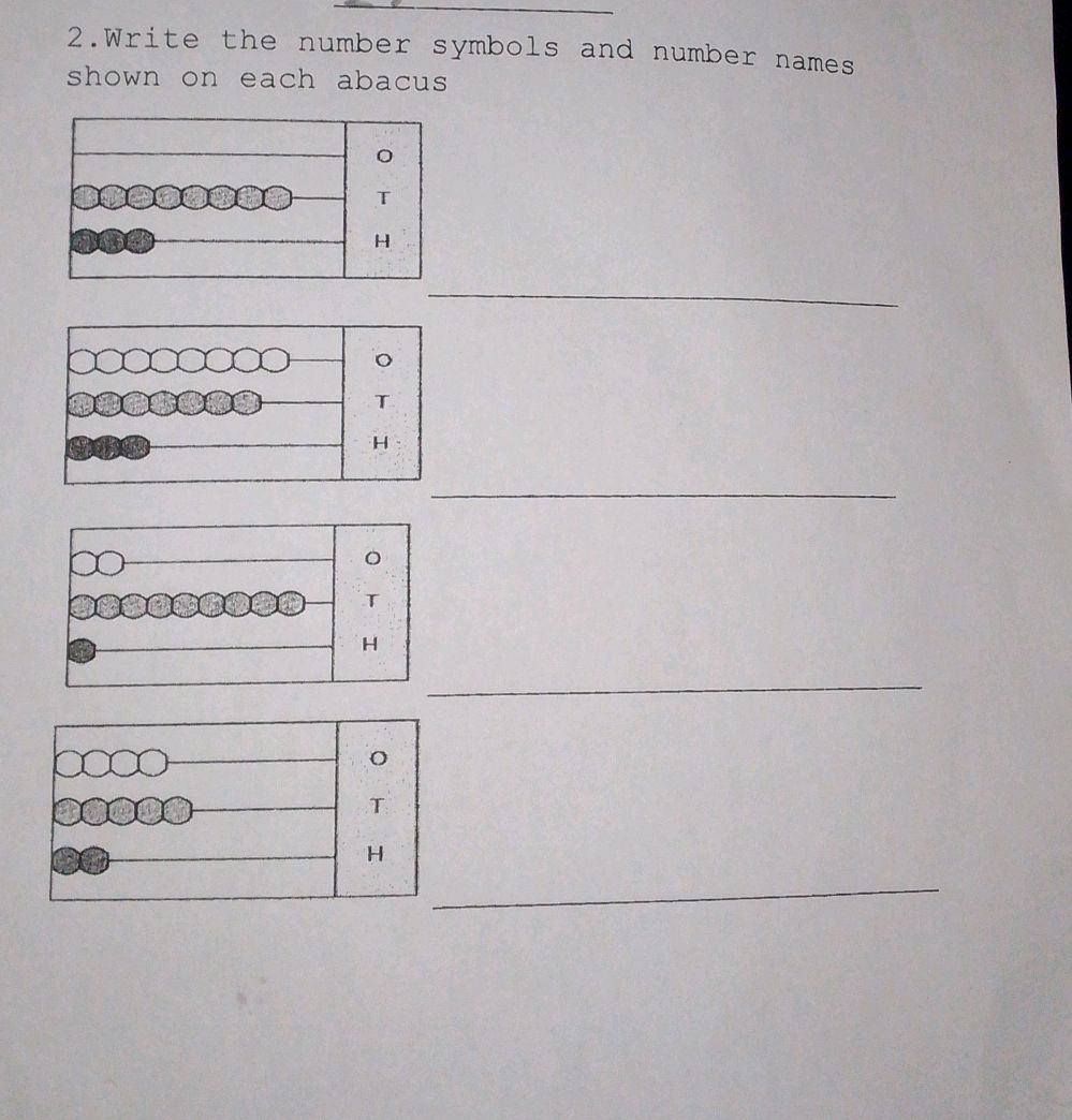 2. Write the number symbols and number names | StudyX