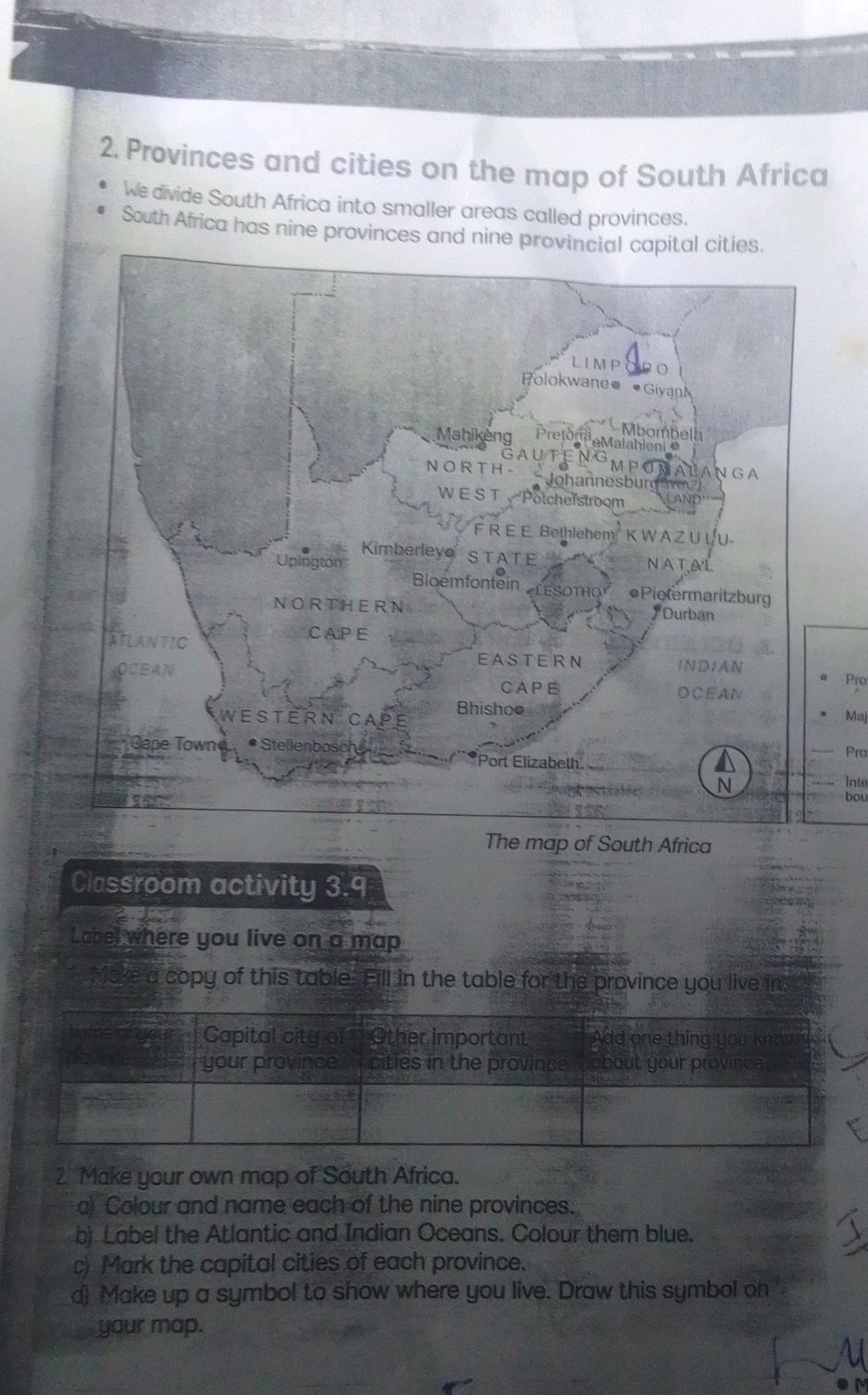 2. Provinces and cities on the map of South | StudyX