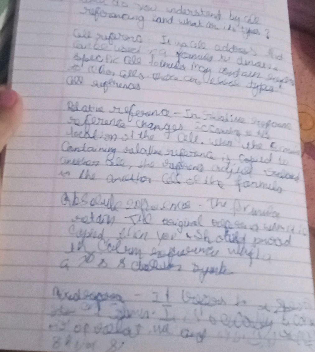 What do you understand by cell referencing | StudyX