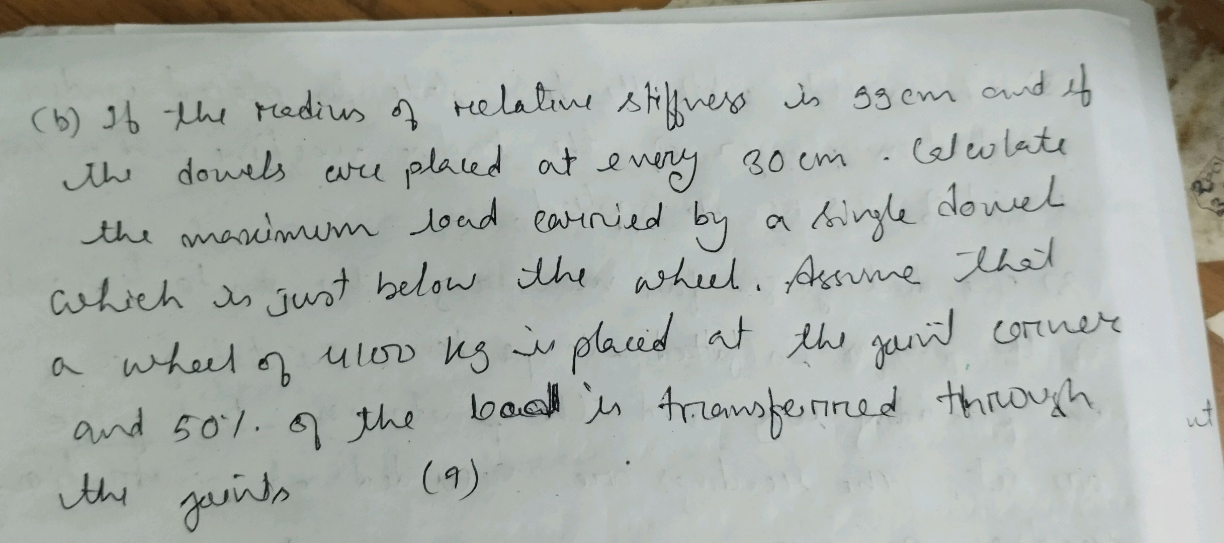 (b) If the radius of relative stiffness is | StudyX