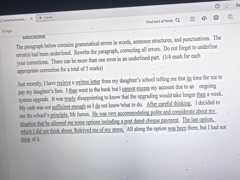 The paragraph below contains grammatical | StudyX