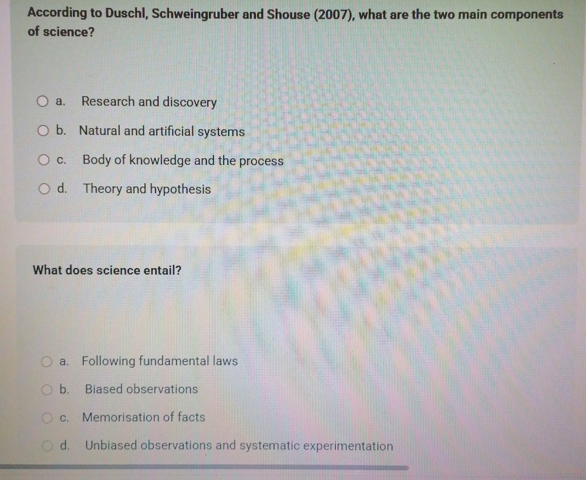 According to Duschl, Schweingruber and | StudyX