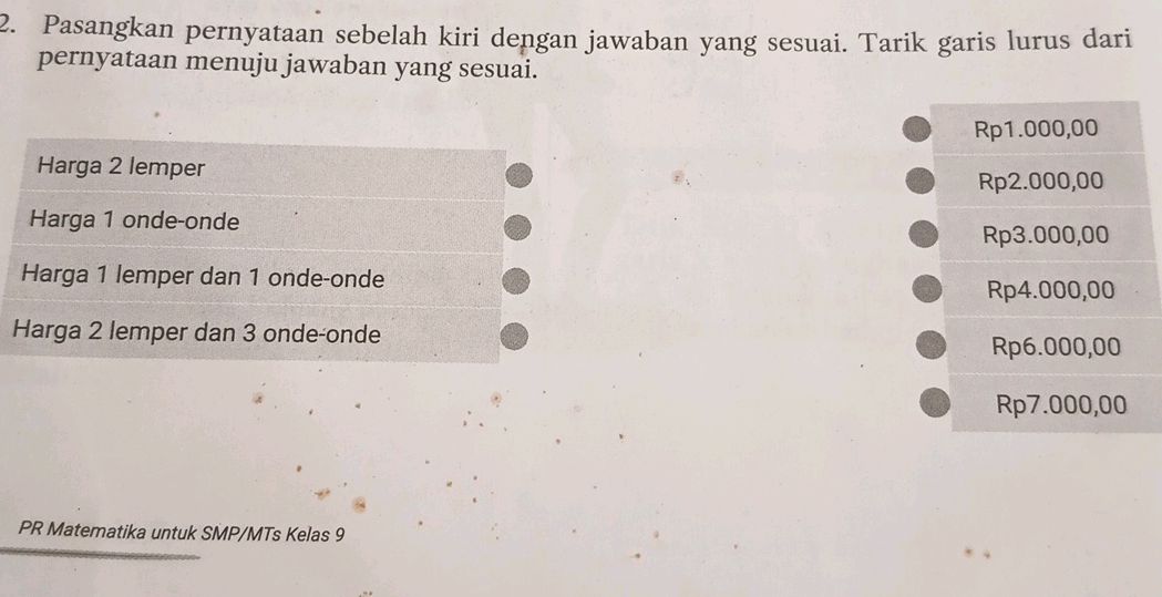 Pasangkan pernyataan sebelah kiri dengan | StudyX