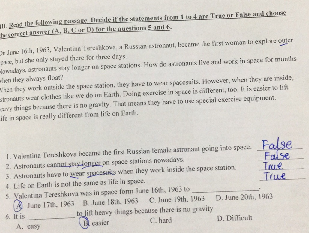 III. Read the following passage. Decide if | StudyX