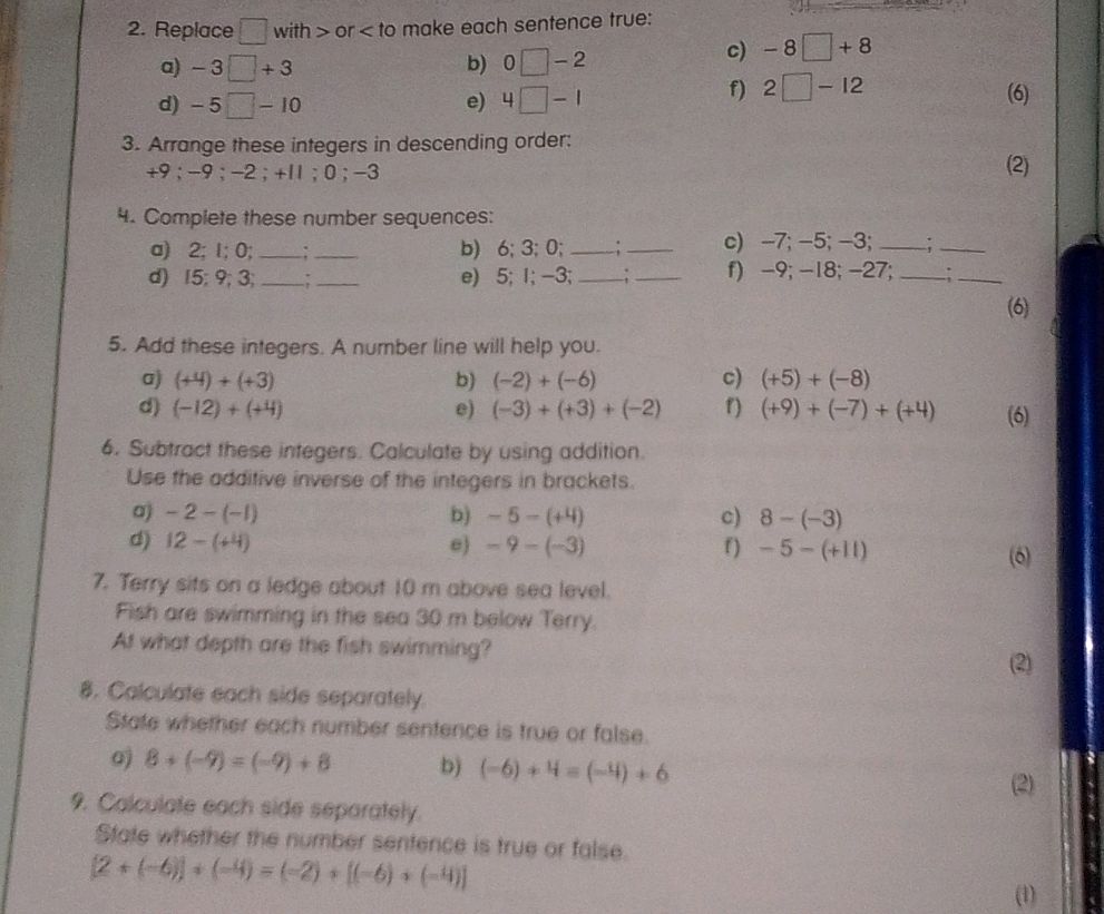 2. Replace $ { }$ with > or