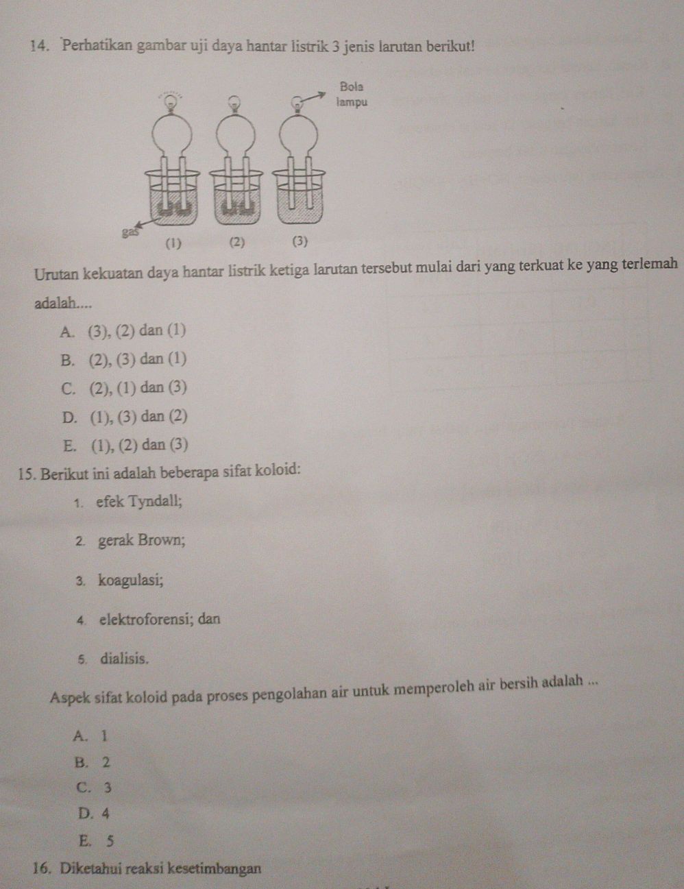 14. Perhatikan gambar uji daya hantar | StudyX