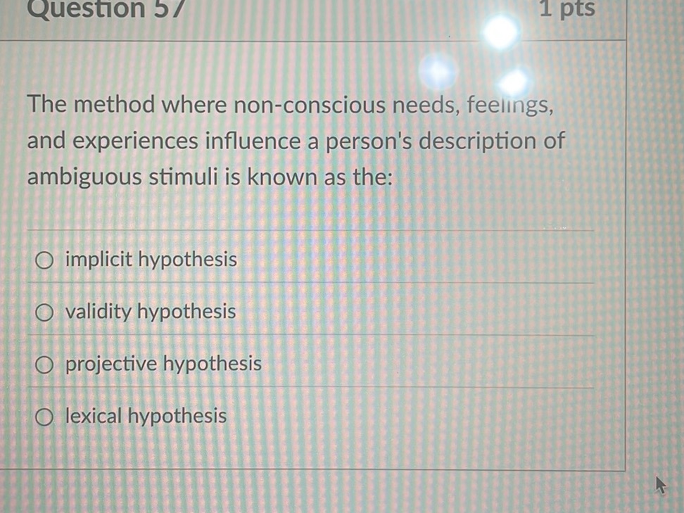 The method where non-conscious needs, | StudyX