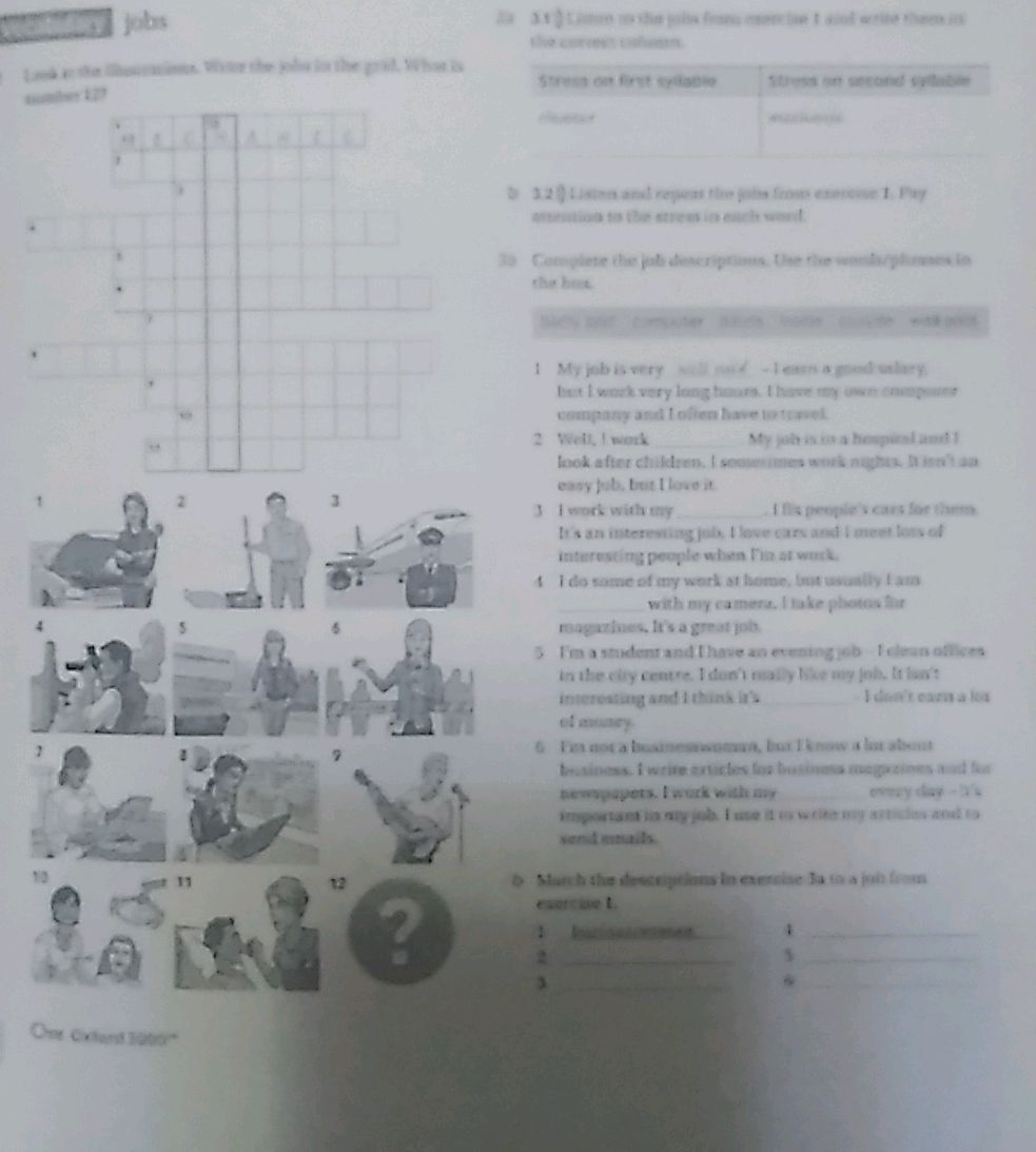 1. Look at the illustrations. Write the jobs | StudyX
