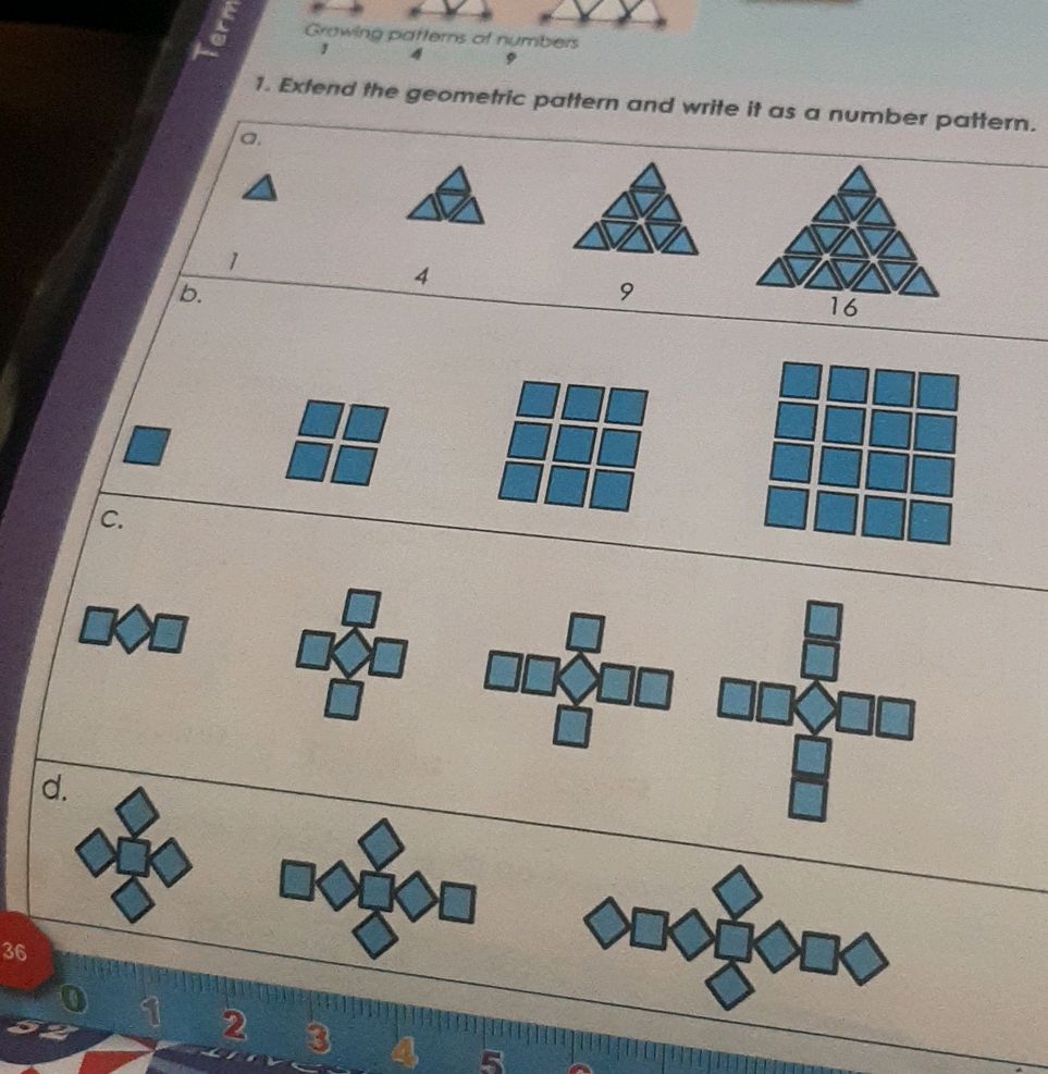 1. Extend the geometric pattern and write it | StudyX