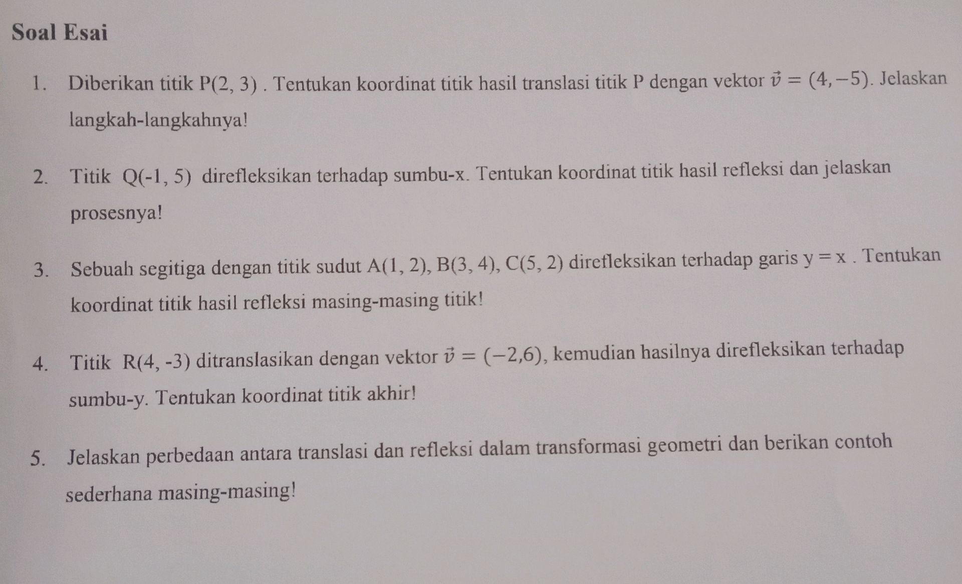 1. Diberikan titik P(2, 3). Tentukan | StudyX
