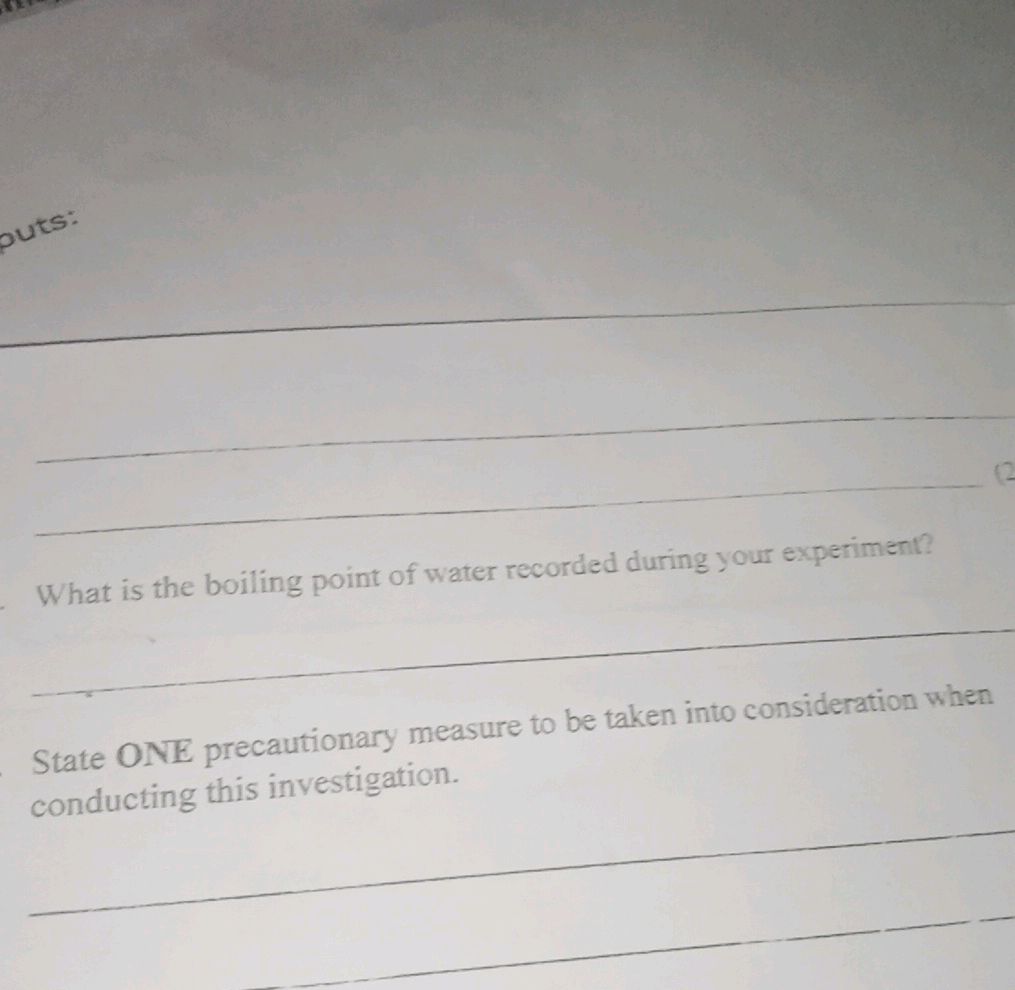 What is the boiling point of water recorded | StudyX