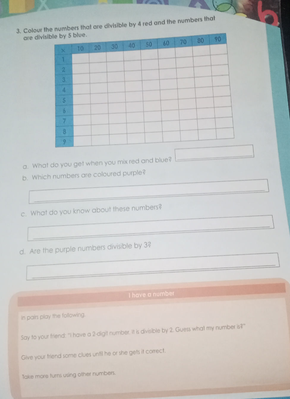 3. Colour the numbers that are divisible by | StudyX