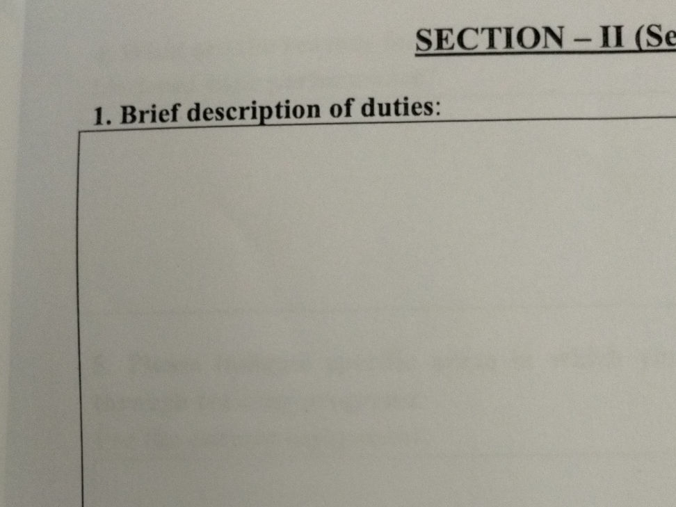 Brief description of duties | StudyX
