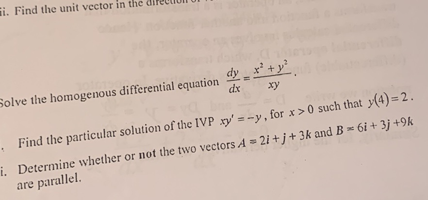 Solve the homogenous differential equation $ | StudyX