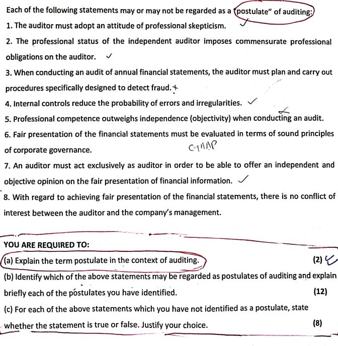 (a) Explain the term postulate in the | StudyX