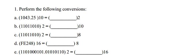 1. Perform the following conversions: a. | StudyX