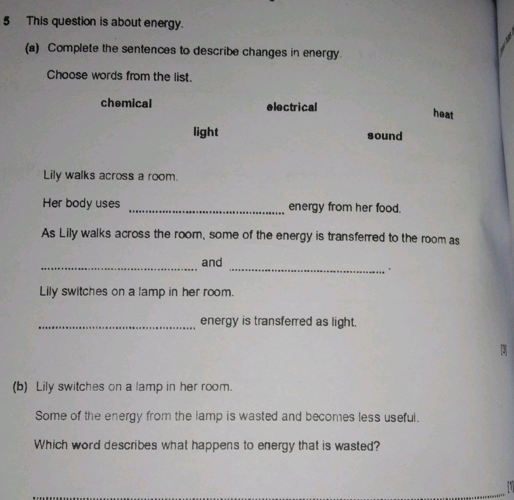 5 This question is about energy. (a) | StudyX