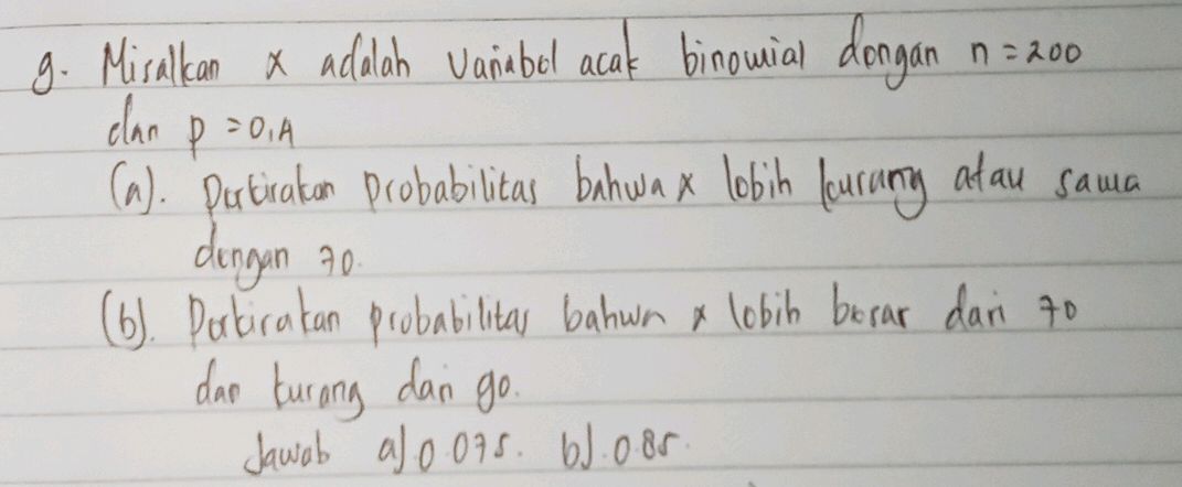 g. Misalkan $X$ adalah variabel acak | StudyX