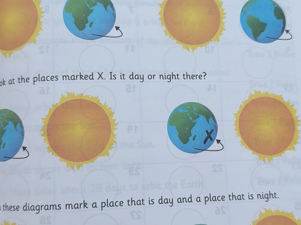 Look at the places marked X. Is it day or | StudyX