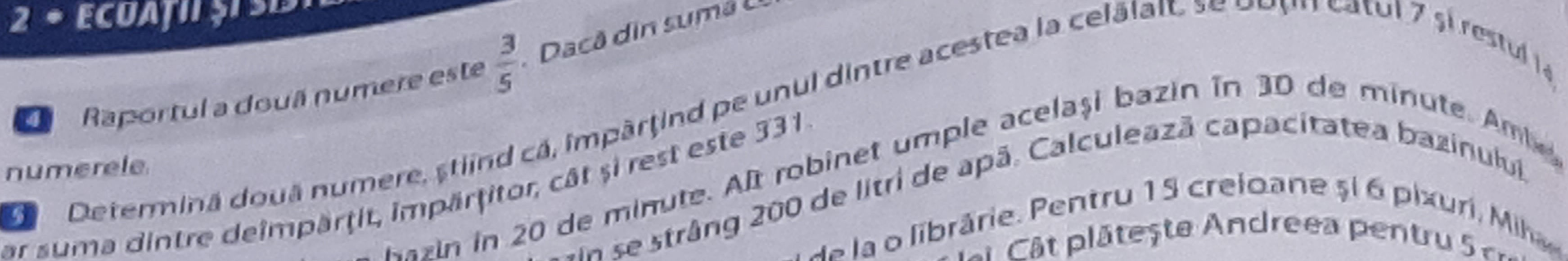 4. Raportul a două numere este \( {3}{5}\). | StudyX