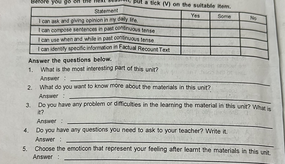 Before you go on the next session, put a | StudyX