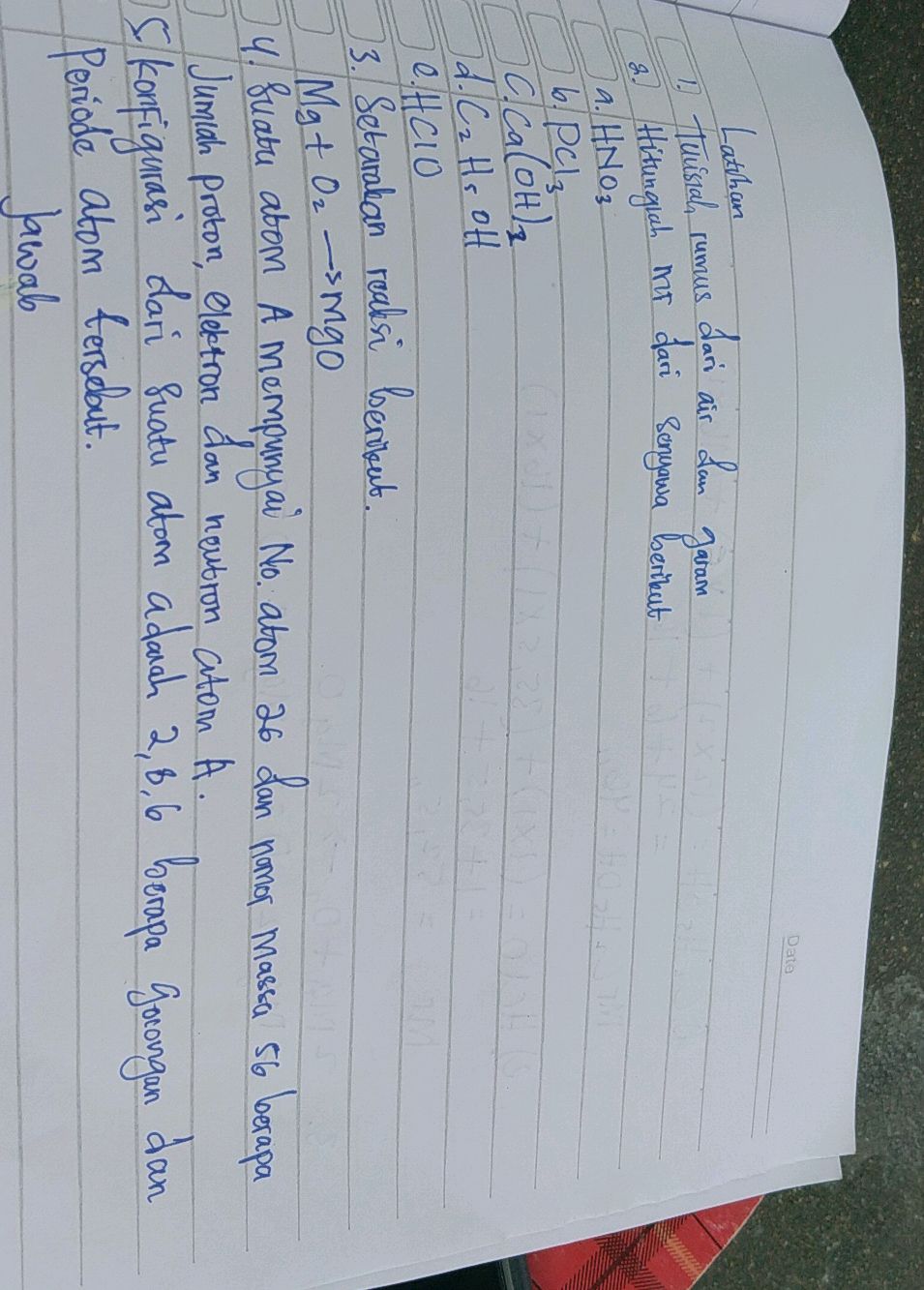 1. Tulislah rumus dari air dan garam | StudyX