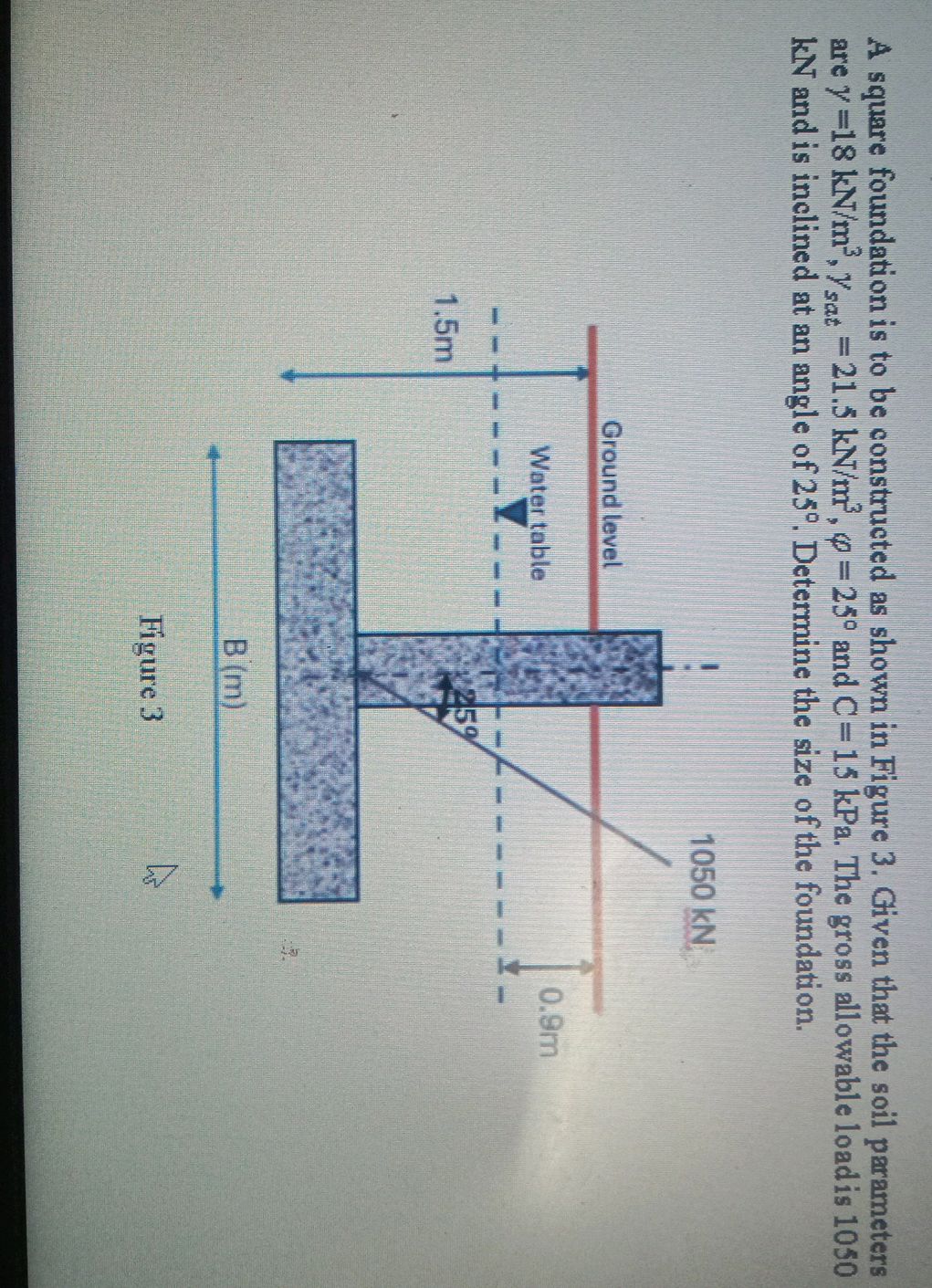 A square foundation is to be constructed as | StudyX