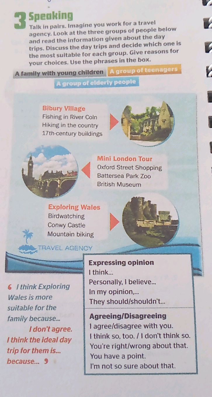 Talk in pairs. Imagine you work for a travel | StudyX