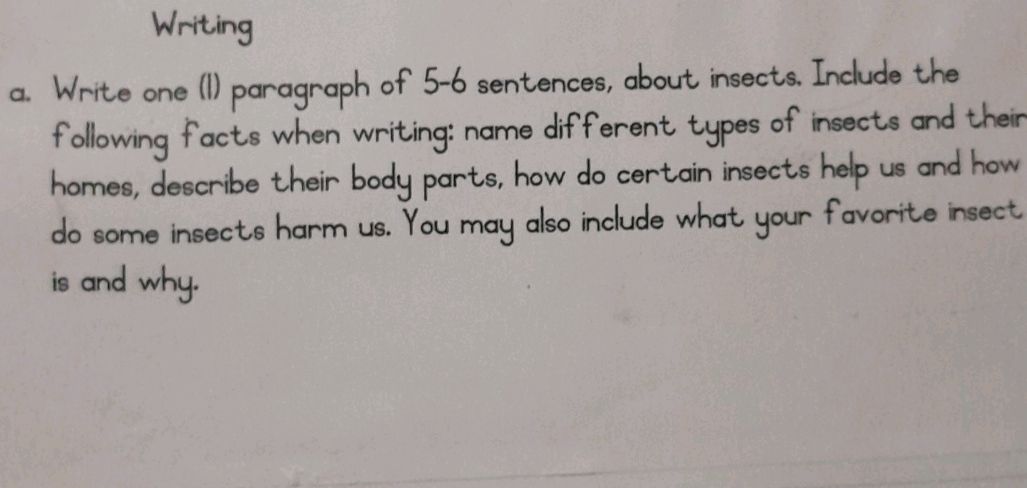 a. Write one (1) paragraph of 5-6 sentences, | StudyX