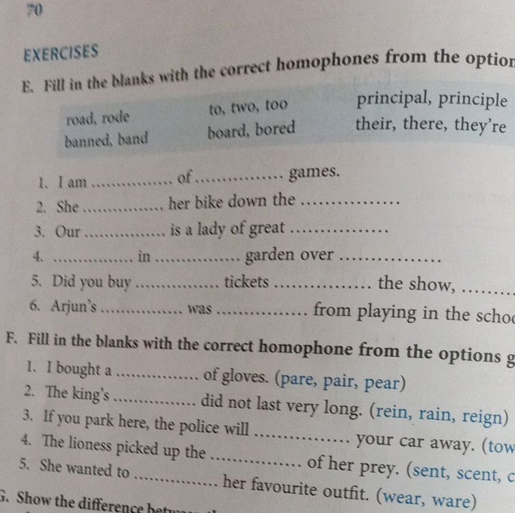 E. Fill in the blanks with the correct | StudyX