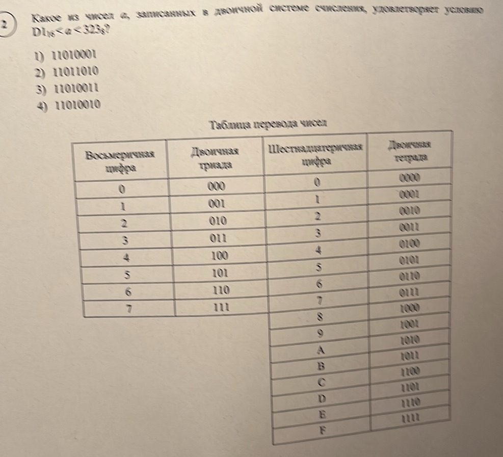 Какое из чисел a, записанных в двоичной | StudyX