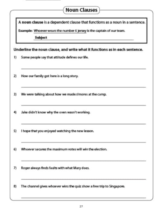 Noun Clauses A noun clause is a dependent | StudyX