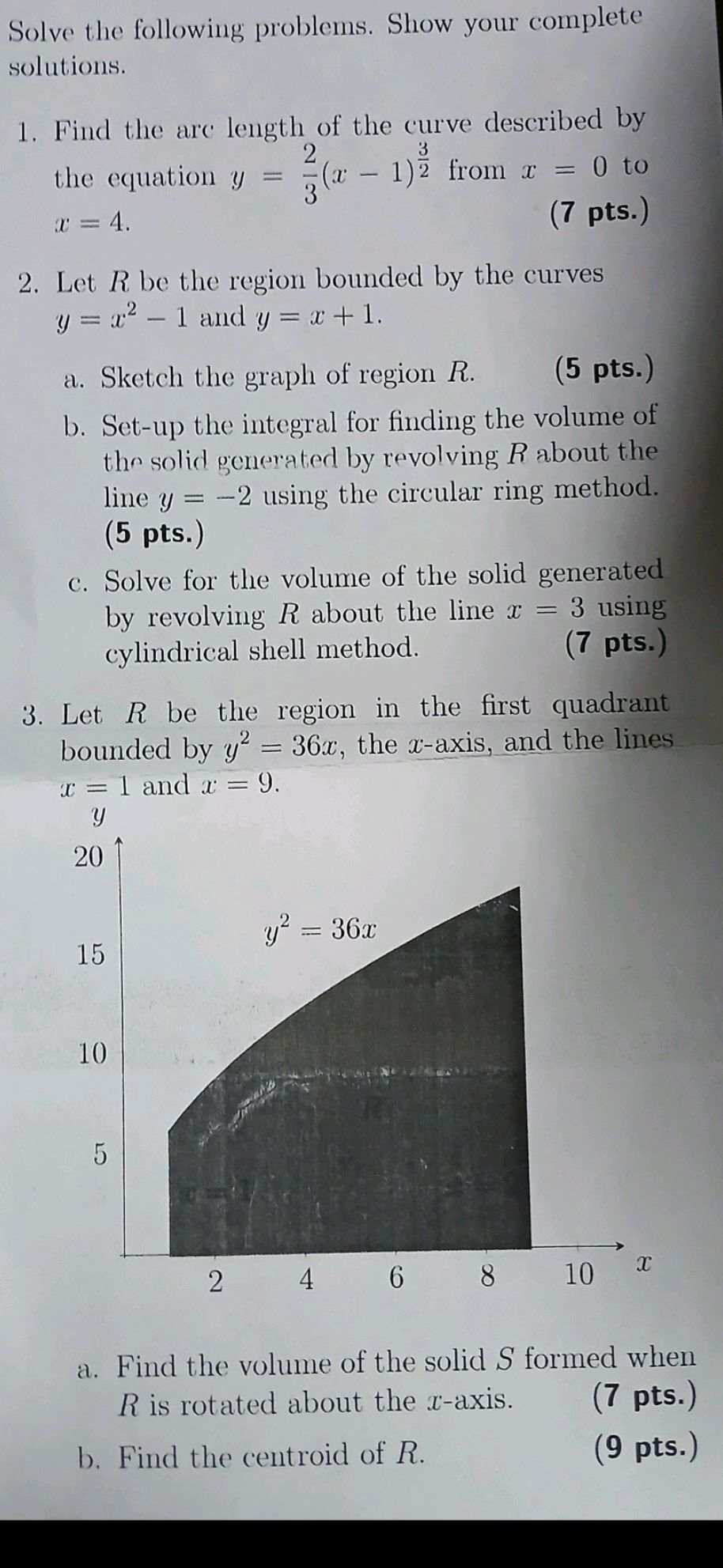 1. Find the arc length of the curve | StudyX