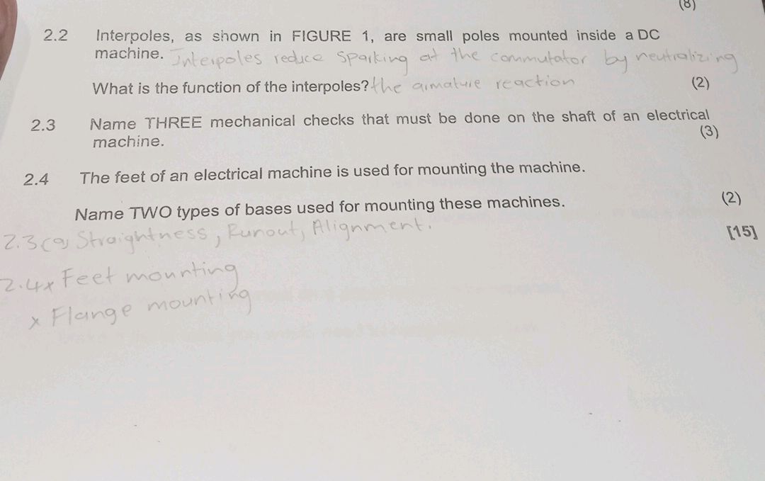 2.2 Interpoles, as shown in FIGURE 1, are | StudyX