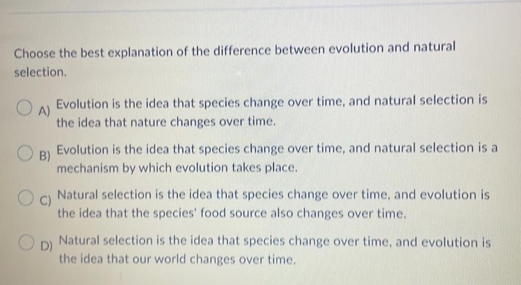 Choose the best explanation of the