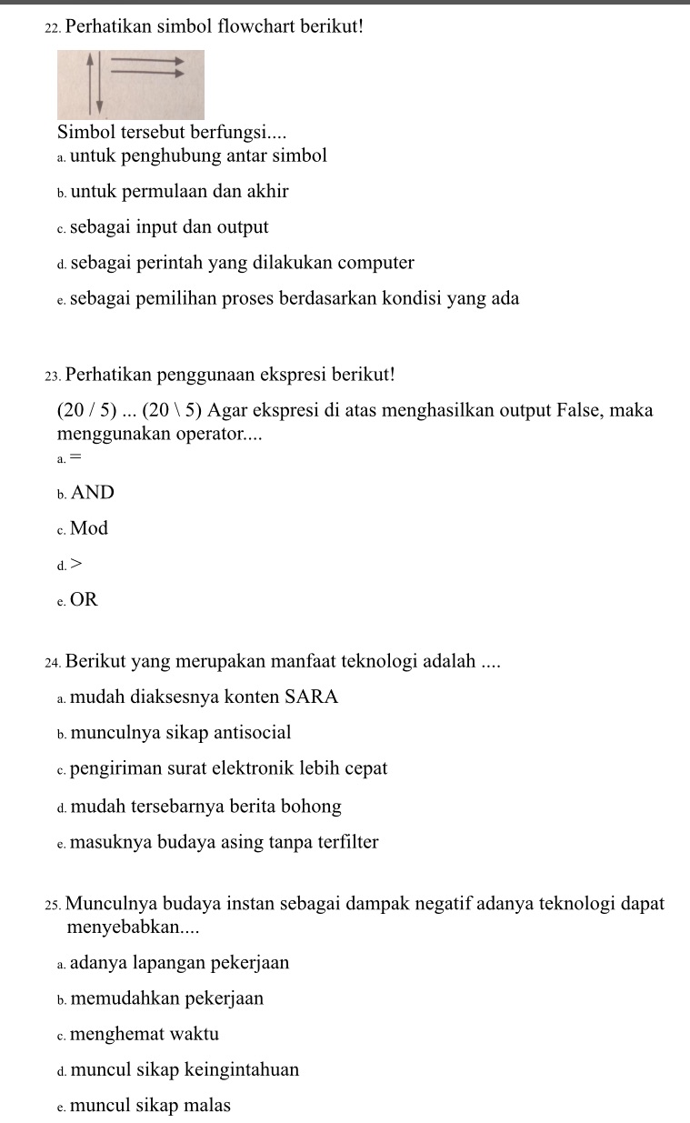 22. Perhatikan simbol flowchart berikut! | StudyX