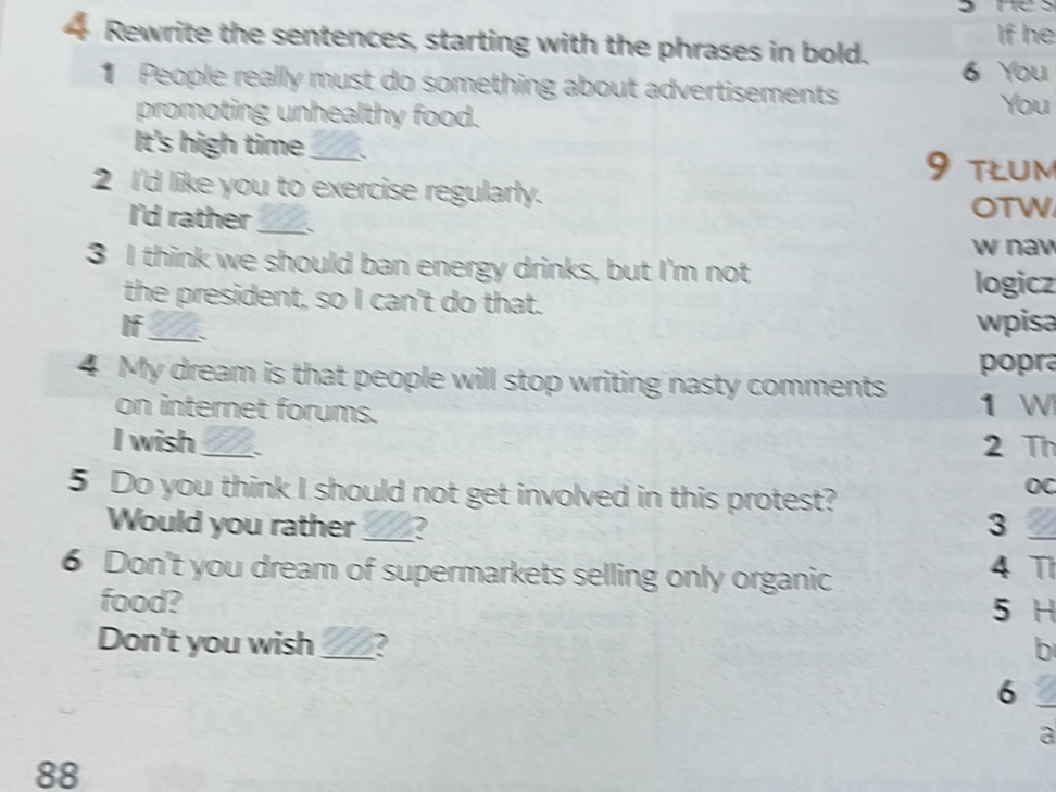 4 Rewrite the sentences, starting with the | StudyX