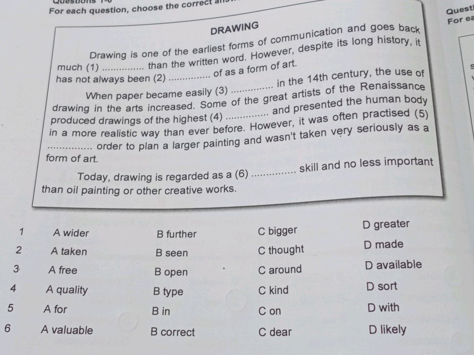 For each question, choose the correct | StudyX