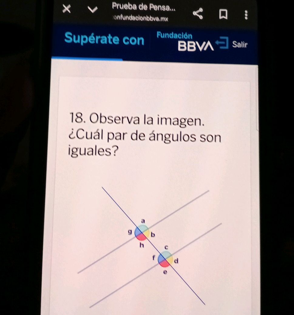 18. Observa la imagen. ¿Cuál par de ángulos | StudyX