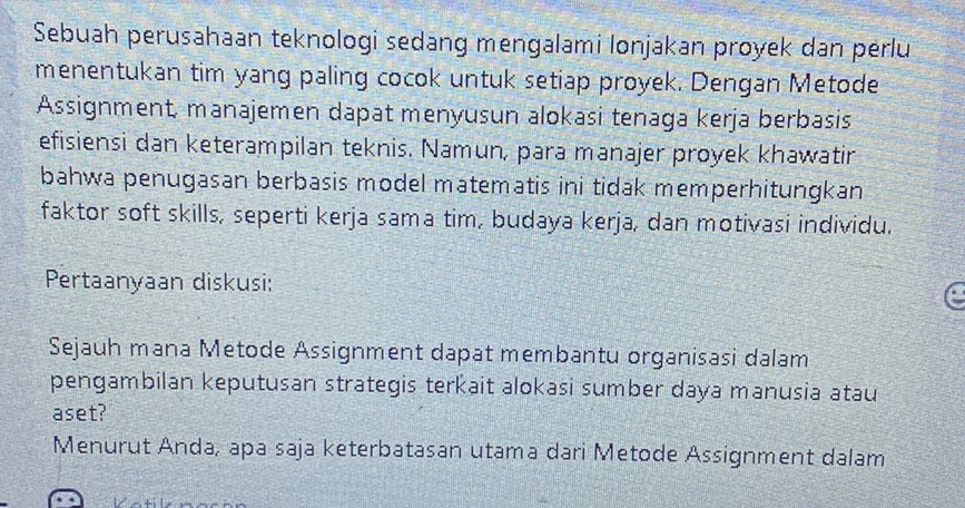 Pertaanyaan diskusi: Sejauh mana Metode | StudyX