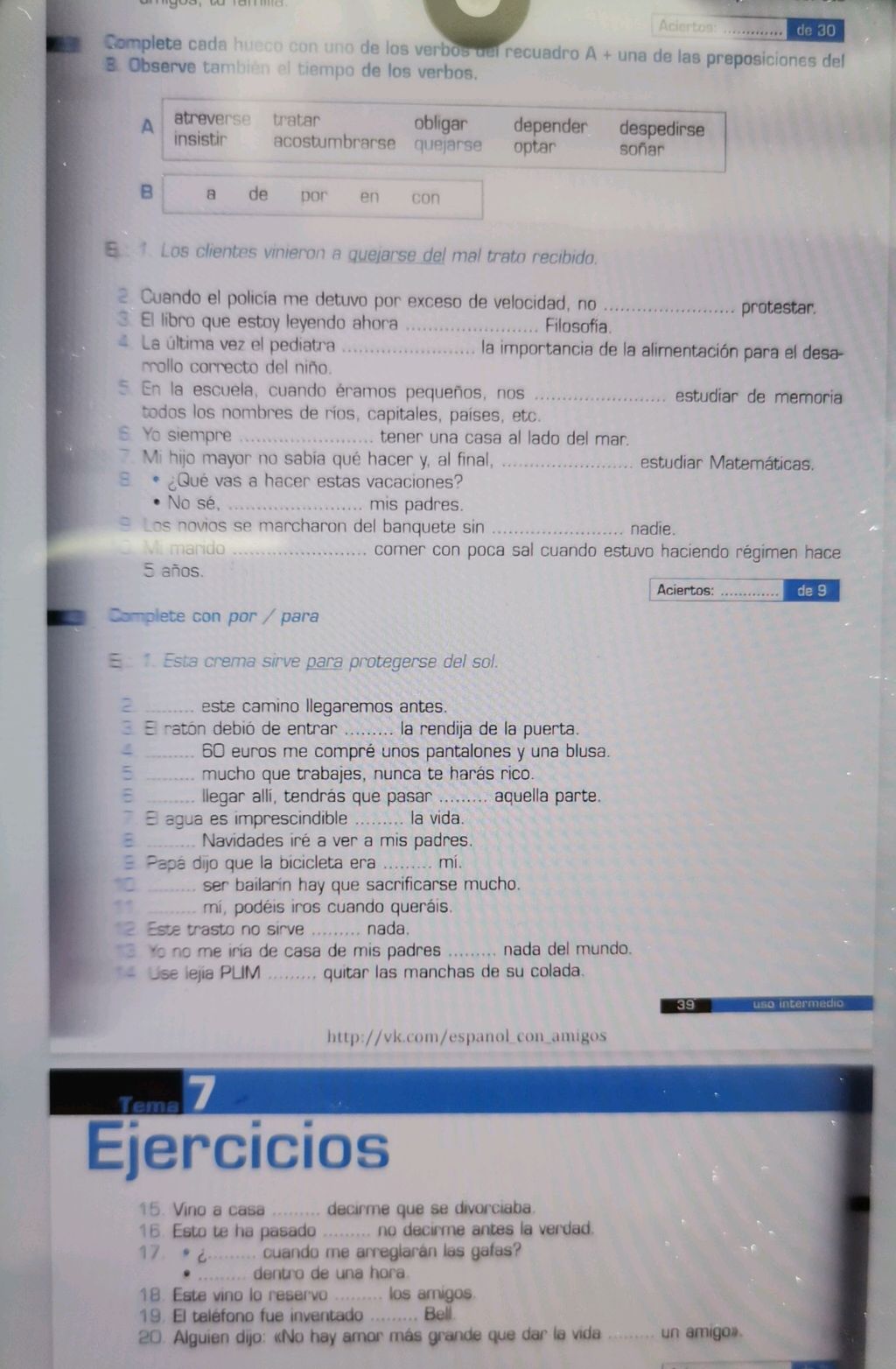 Complete cada hueco con uno de los verbos | StudyX
