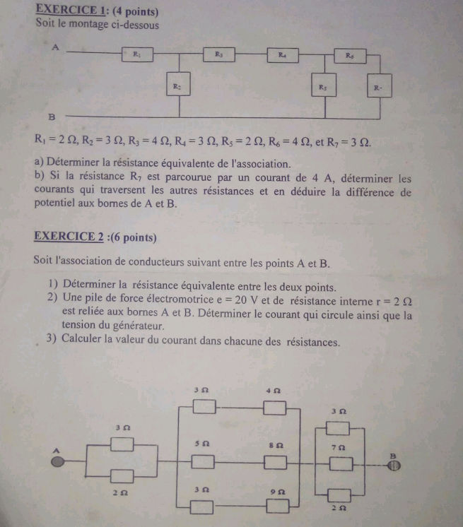EXERCICE 1: (4 points) Soit le montage | StudyX