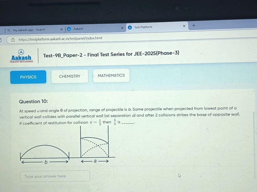 At speed *u* and angle θ of projection, | StudyX