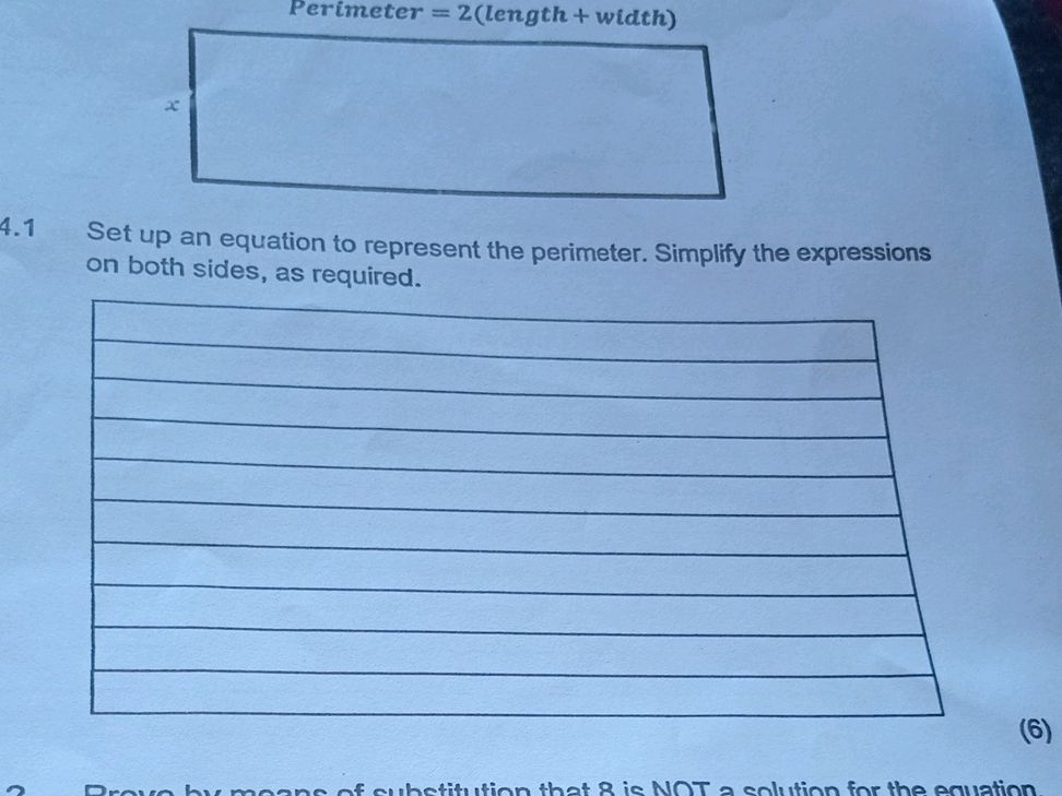 4.1 Set up an equation to represent the | StudyX
