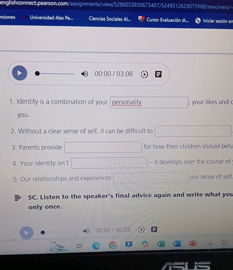 1. Identity is a combination of your | StudyX