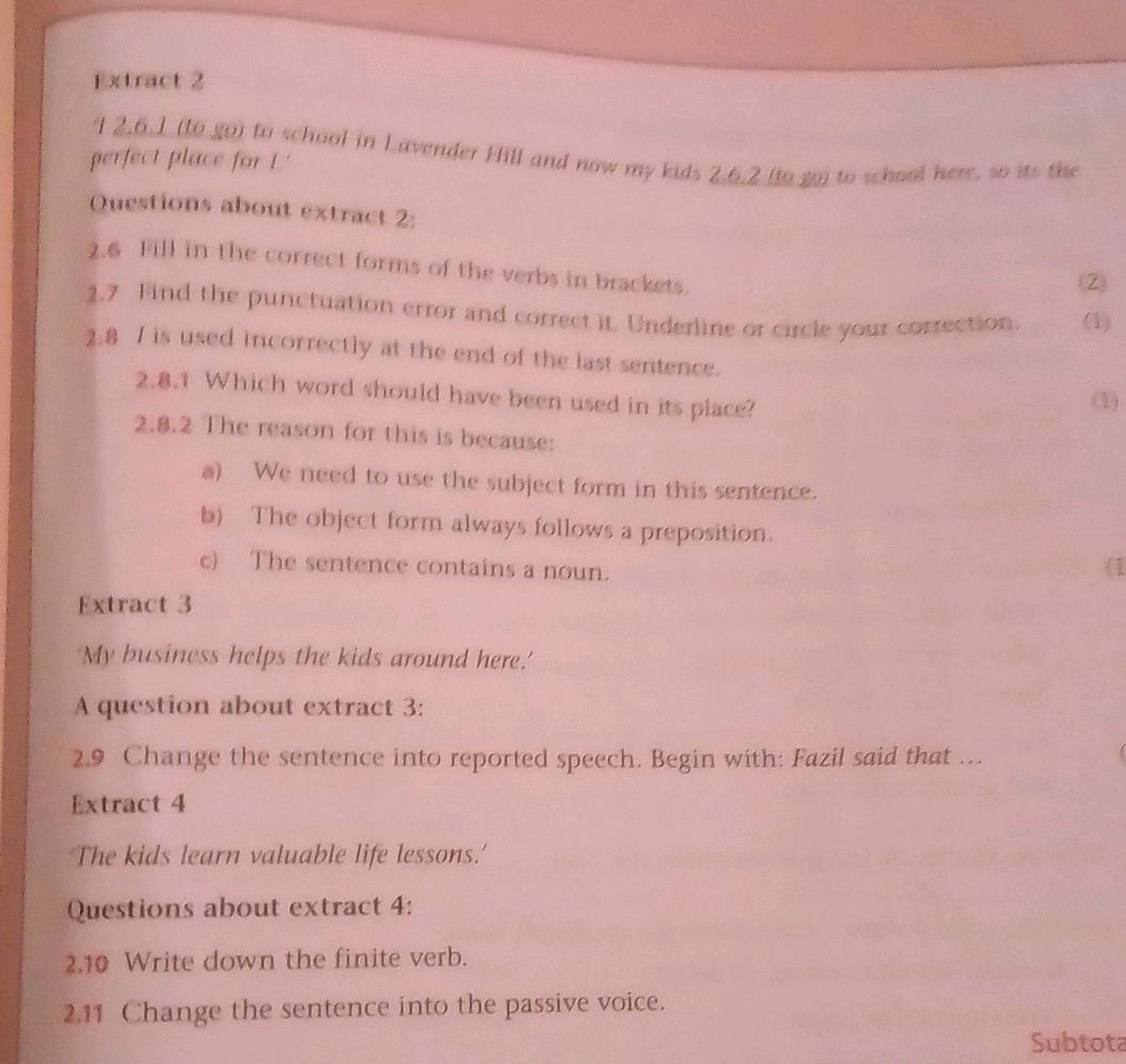 2.6 Fill in the correct forms of the verbs | StudyX