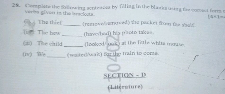 28. Complete the following sentences by | StudyX